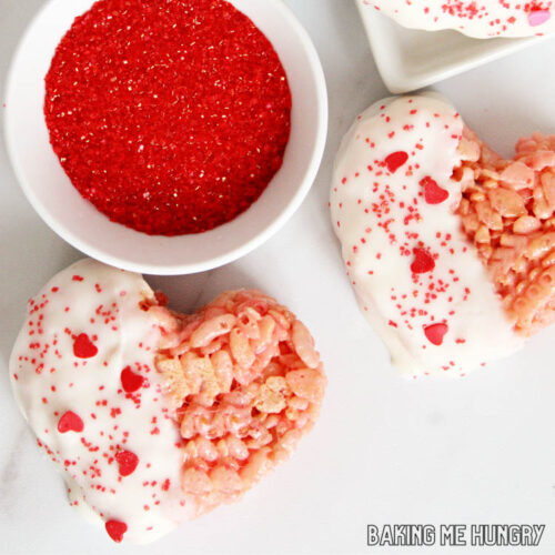 Valentines Rice Krispie Treats Recipe | Baking Me Hungry