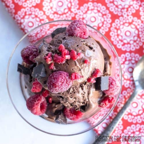 Dark Chocolate Raspberry Ice Cream Recipe | Easy, Homemade