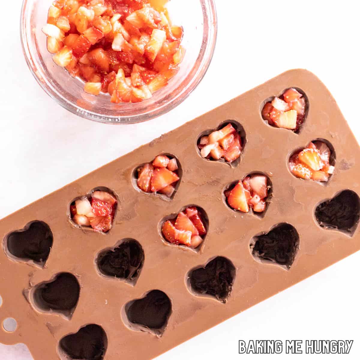 Strawberry Chocolate Candies with Fresh Strawberries