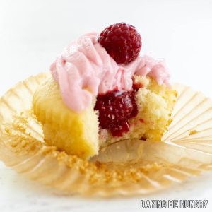 Raspberry Cupcakes Recipe | Easy Filled Vanilla Cupcake