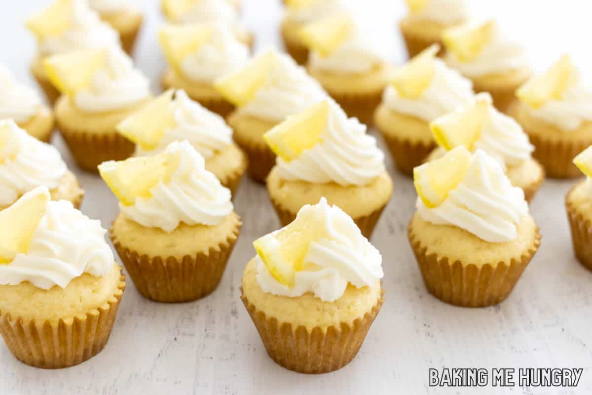 Mini Lemon Cupcakes with Lemon Buttercream Recipe